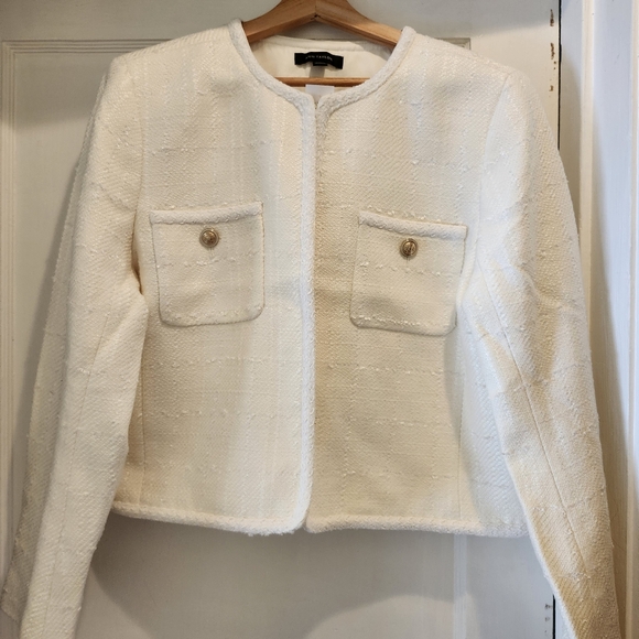 Ann Taylor | Jackets & Coats | Anne Taylor Tweed Trimmed Patch Pocket ...